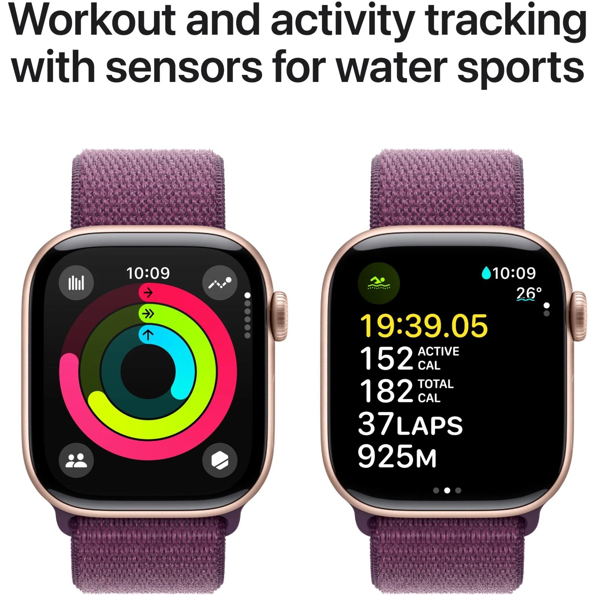 Apple Watch Series 10 GPS 42mm - Rose Gold Aluminium Case with Plum Sport Loop - R4K - Better ...